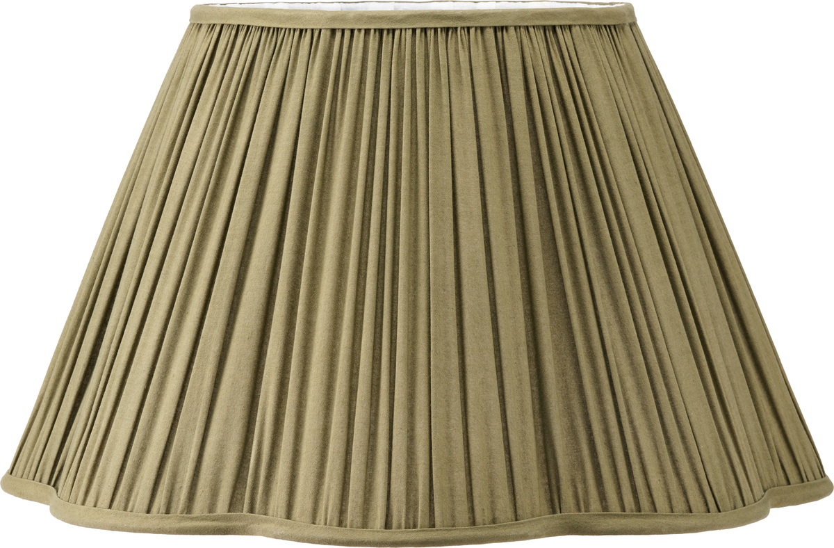 Malia 45cm Olive Green Mushroom Pleat Scalloped Tapered Lamp Shade ...