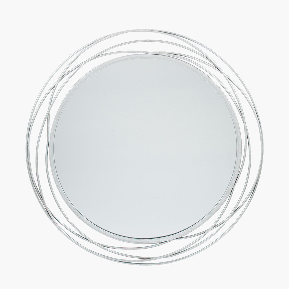 Antique Silver Metal Swirl Round Wall Mirror – Furniture Edit